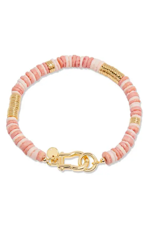 BROOK & YORK Capri Beaded Bracelet - Gold/ Pink