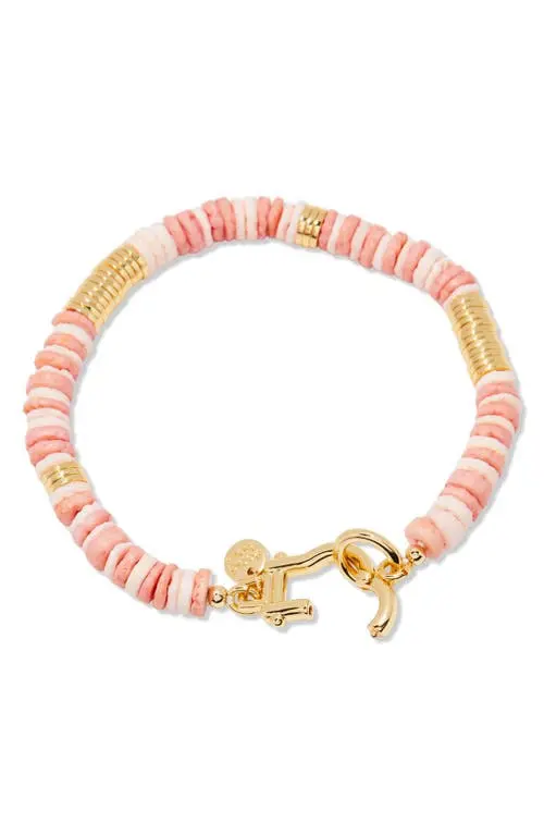 BROOK & YORK Capri Beaded Bracelet - Gold/ Pink