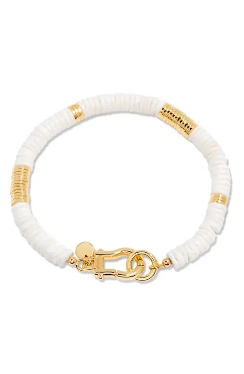 BROOK & YORK Capri Beaded Bracelet - Gold/white