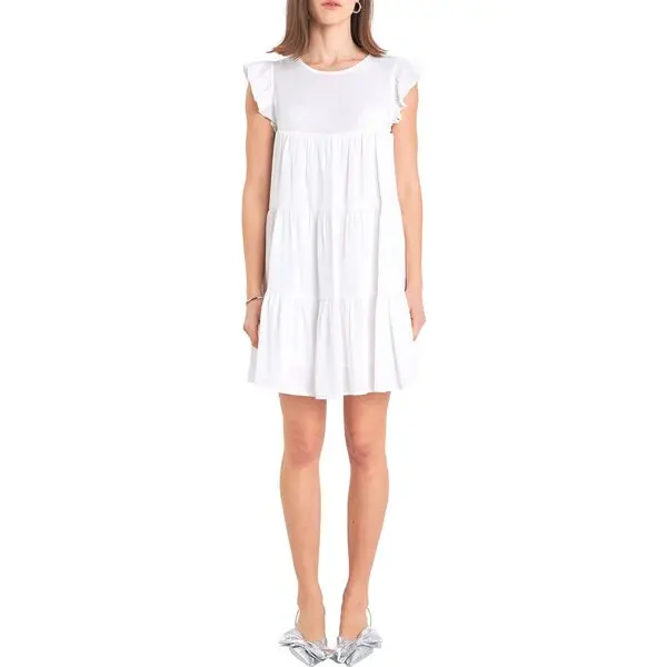 English Factory Tiered Ruffle Dress - White