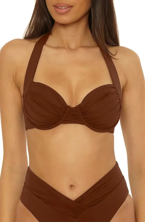 BECCA® By Rebecca Virtue Color Code Underwire Bikini Top - Dark Coco