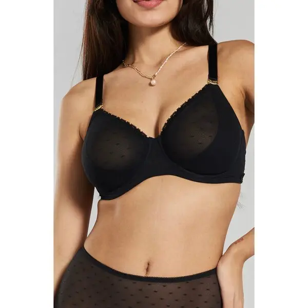 PEACHAUS Konara Recycled-lace Fuller-cup Underwire Bra - Volcanic Black