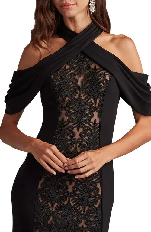 tadashi shoji black lace sheath dress Tadashi Shoji CHR25361L Black Nude 4 sale