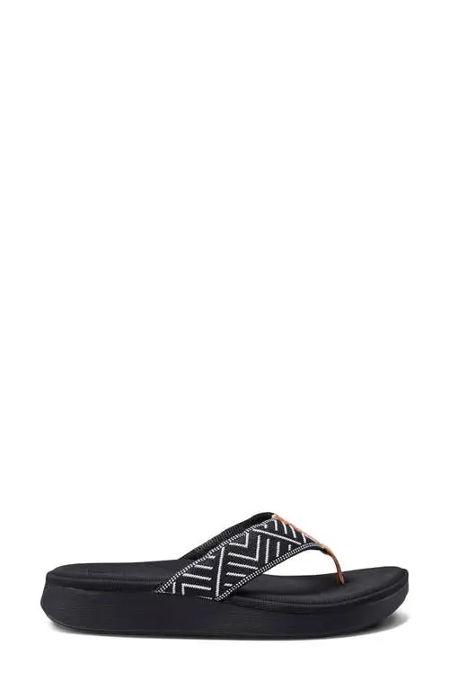 Reef Cushion Cloud Platform Flip Flop - Black Geo
