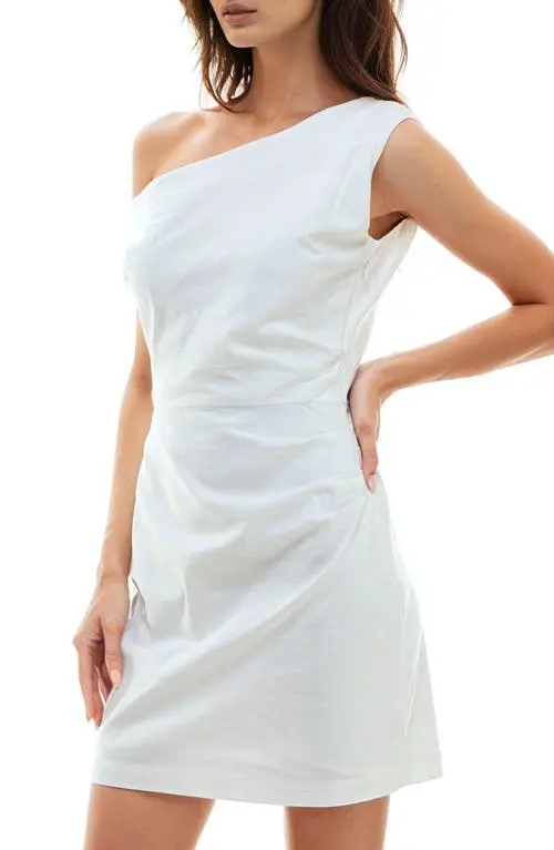 SOCIALITE One-shoulder Pleated Minidress - Ivory