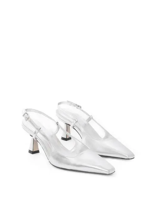 MAGUIRE Bahia Slingback Pumps - Metallic Silver