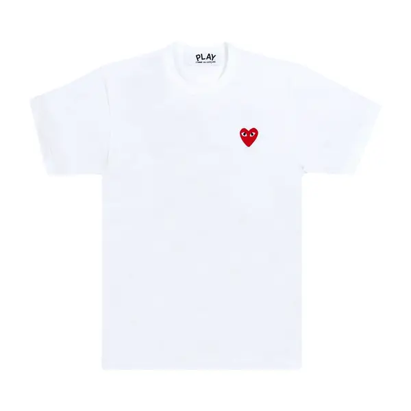 Play Comme Des Garcon Comme Des Garçons Short-sleeve Play T-shirt With Red Heart - White