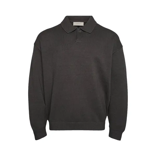 Fear Of God Knit Long-sleeve Polo 'off - Black