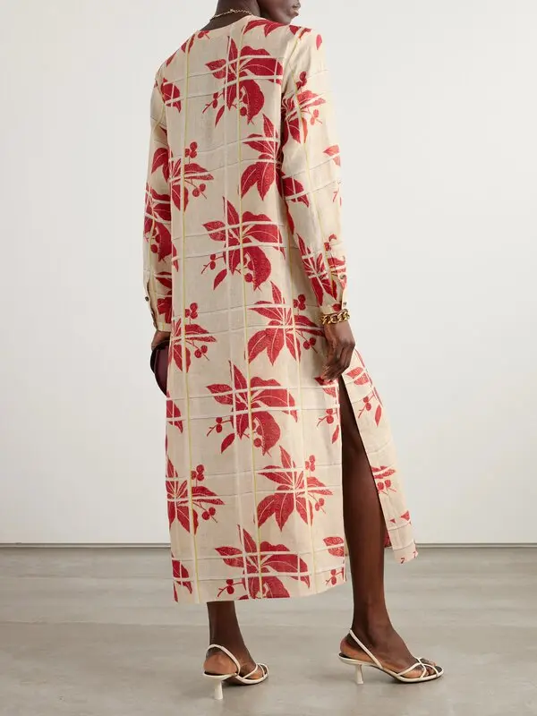 Loro Piana Floral-print Linen Kaftan