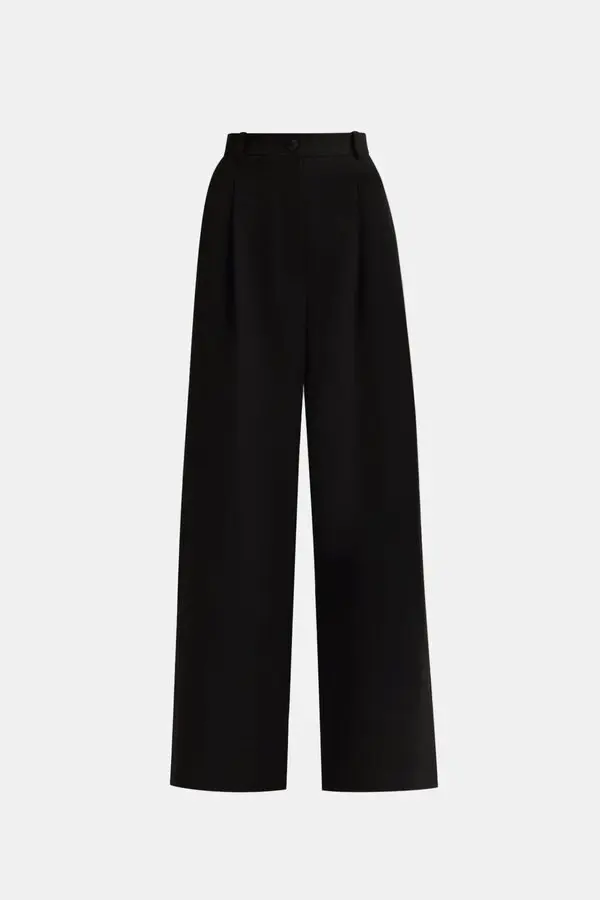 Scanlan Theodore Pleat Drape Leg Trouser - Black