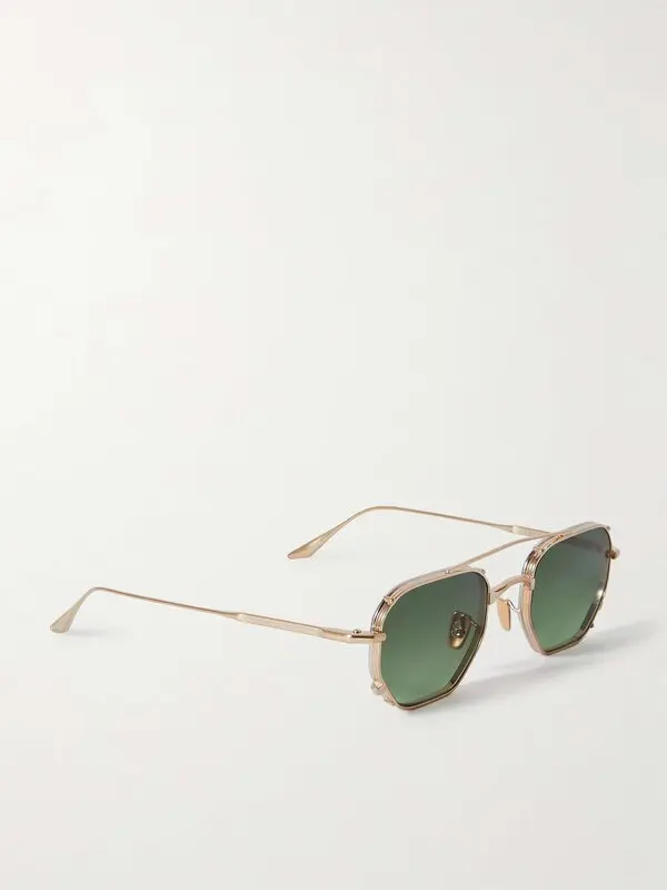 Jacques Marie Mage Marbot Aviator-Style Titanium Sunglasses - Gold