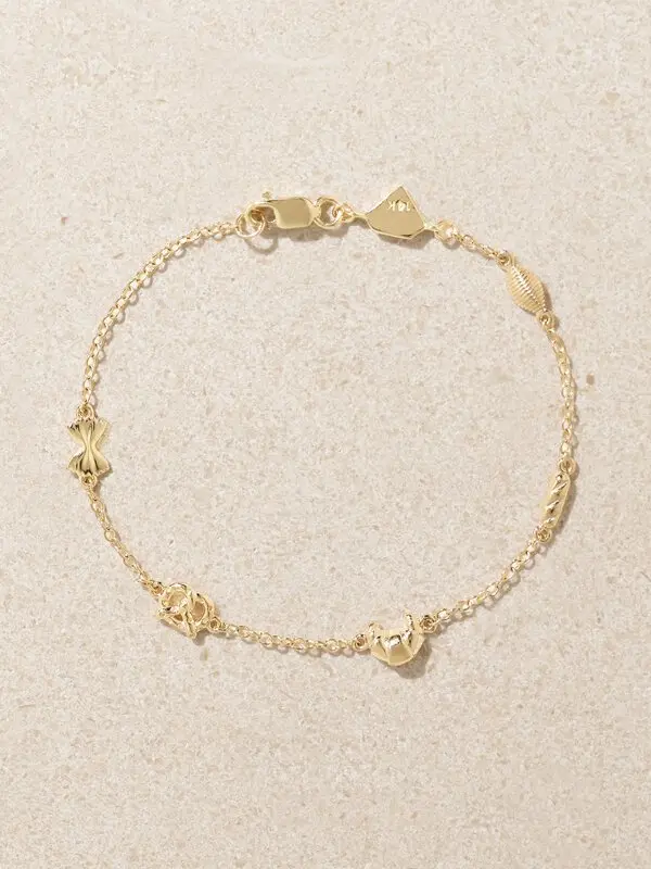 Alison Lou Carbs The Yard 14-karat Charm Bracelet - Gold