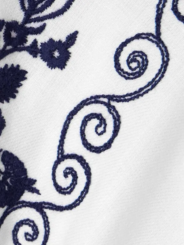 Loro Piana Embroidered Linen Blouse