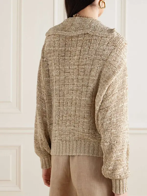 Loro Piana Open-knit Silk Sweater - Beige