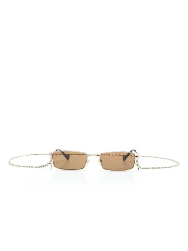 Gucci Rectangle-frame Sunglasses - Gold