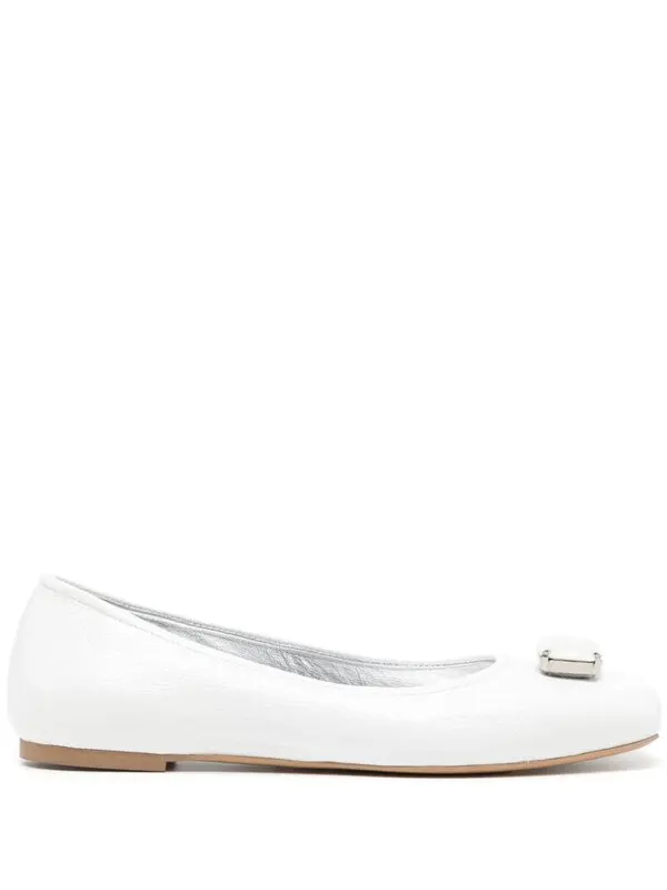 MADISON MAISON Marion Leather Ballerinas - White