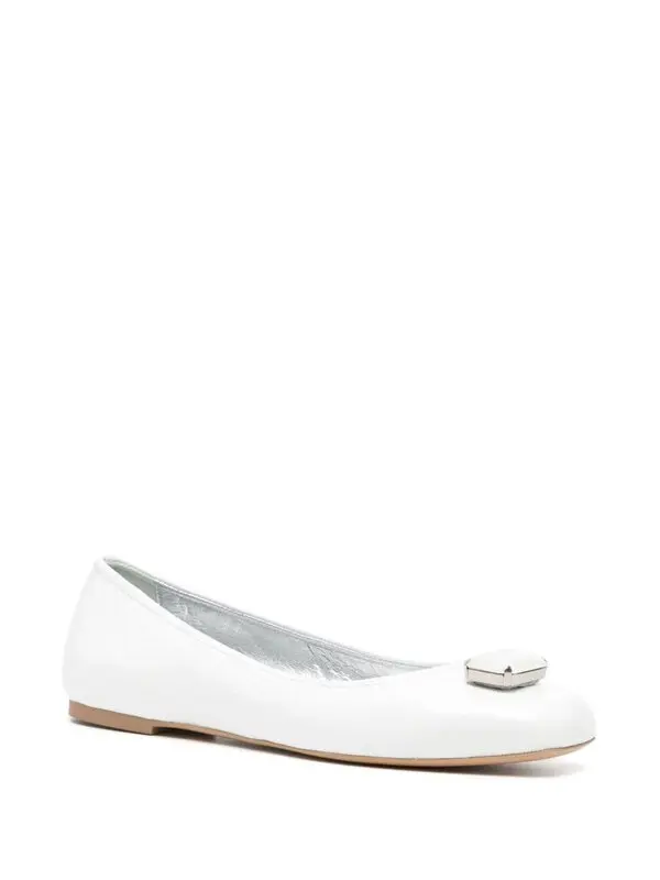 MADISON MAISON Marion Leather Ballerinas - White