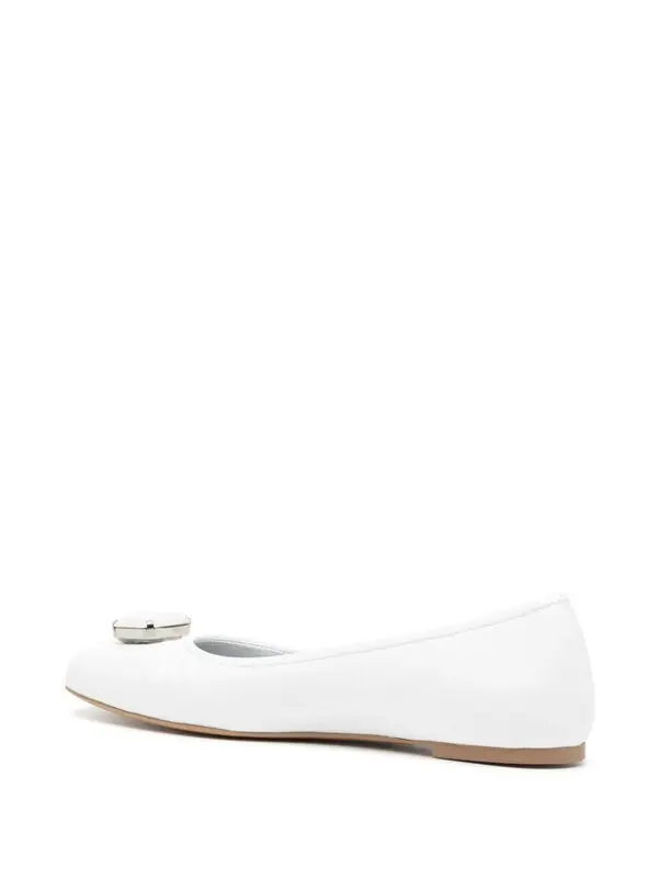 MADISON MAISON Marion Leather Ballerinas - White