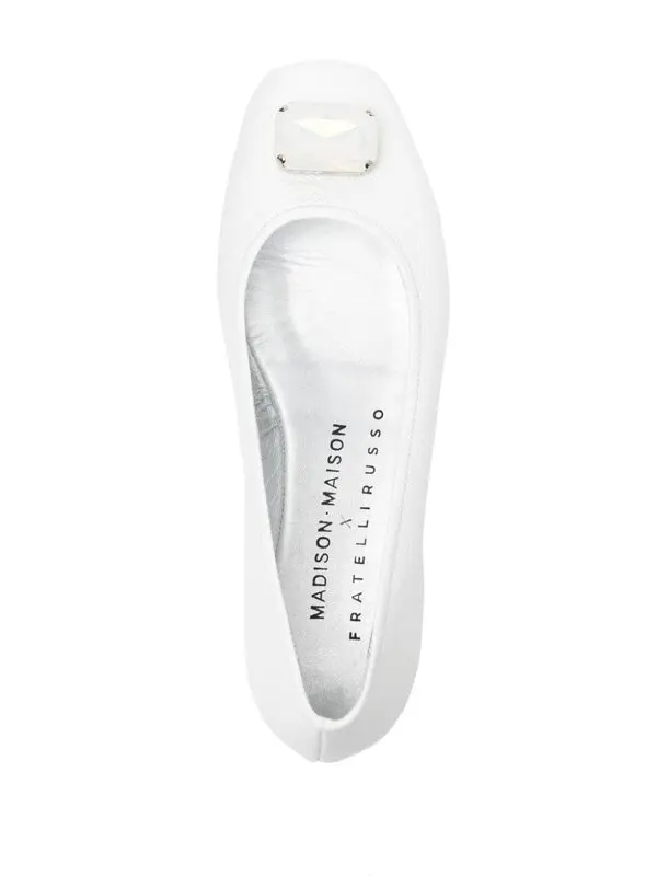 MADISON MAISON Marion Leather Ballerinas - White