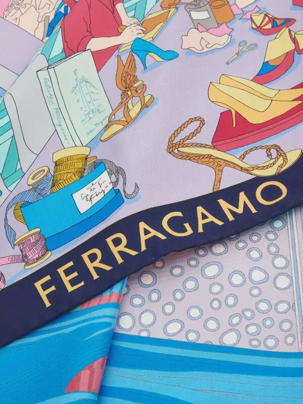 FERRAGAMO Graphic-print Silk Scarf