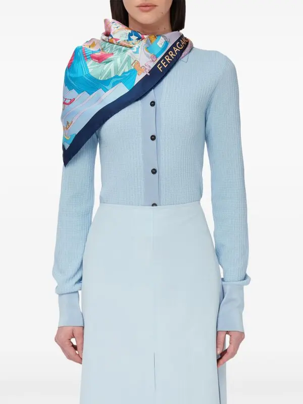 FERRAGAMO Graphic-print Silk Scarf