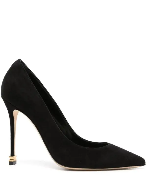Elisabetta Franchi 105mm Metal-logo Suede Pumps