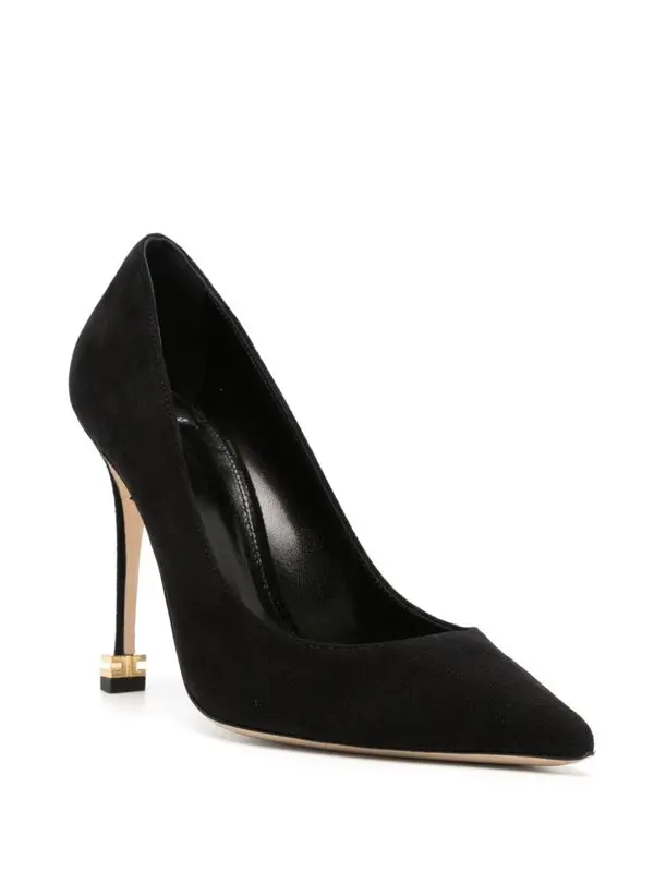 Elisabetta Franchi 105mm Metal-logo Suede Pumps