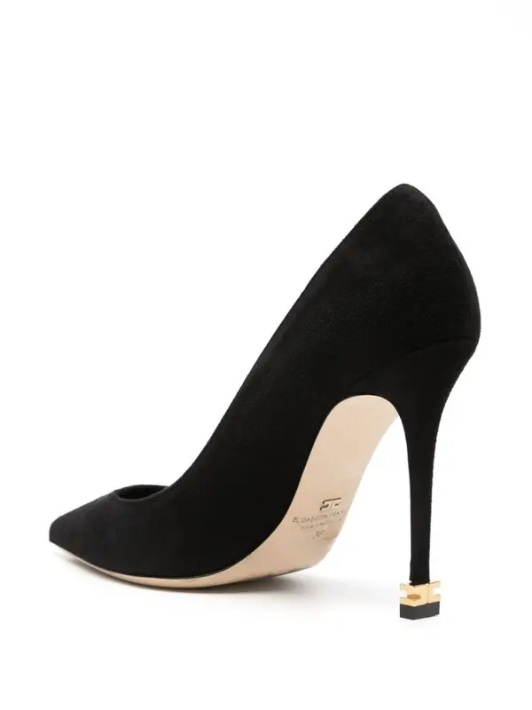 Elisabetta Franchi 105mm Metal-logo Suede Pumps