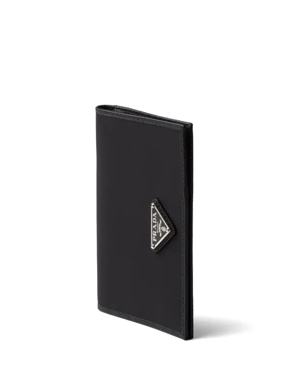 Prada Enamel-triangle Logo Wallet - Black