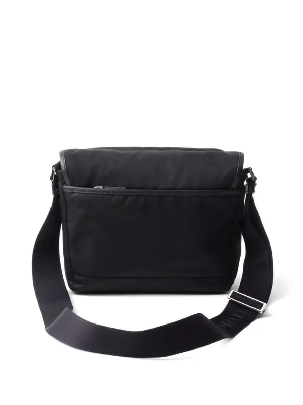 Prada Re-nylon And Saffiano Leather Shoulder Bag - Black