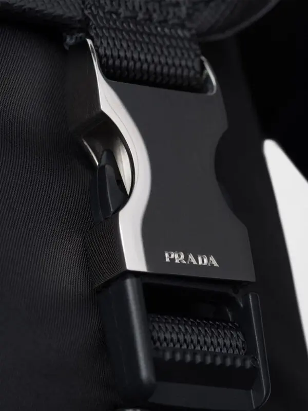 Prada Re-nylon And Saffiano Leather Shoulder Bag - Black