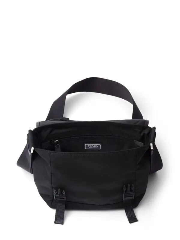 Prada Re-nylon And Saffiano Leather Shoulder Bag - Black