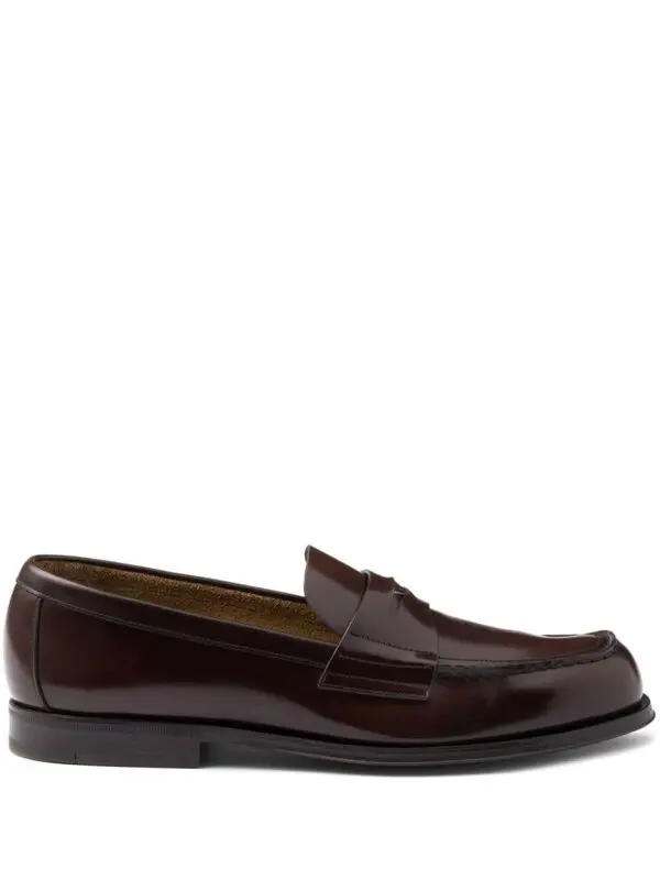 Prada Leather Penny Loafers