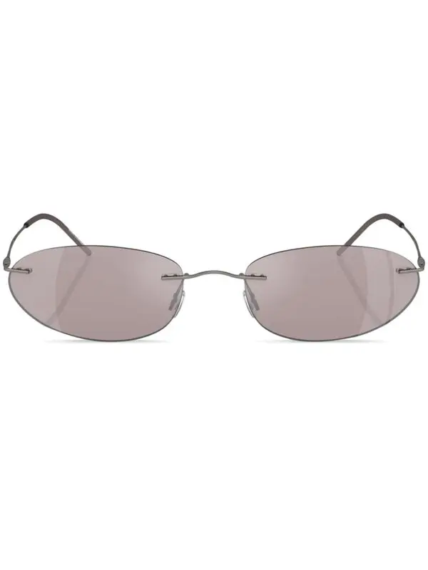 Giorgio Armani Rimless Oval Sunglasses - Silver