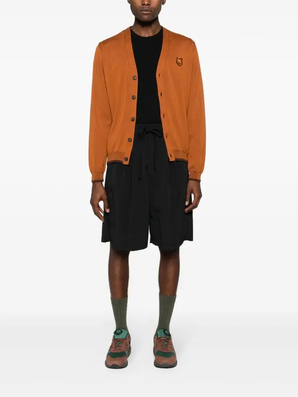 Maison Kitsuné Logo-patch Cotton Cardigan - Brown