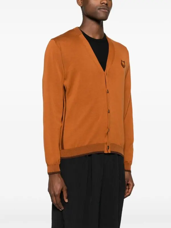 Maison Kitsuné Logo-patch Cotton Cardigan - Brown