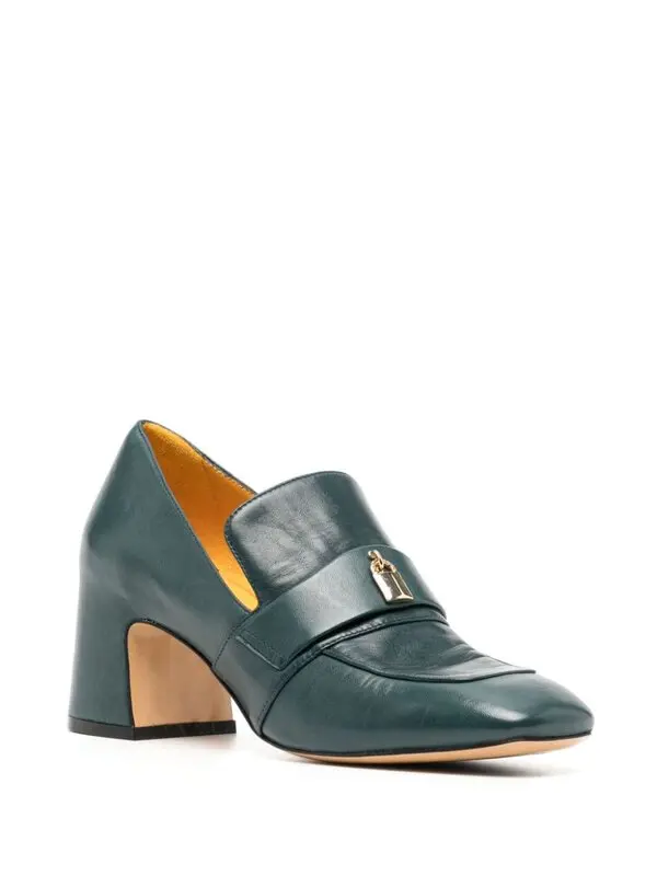MADISON MAISON Lock 55mm Leather Pumps - Green