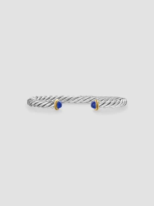 David Yurman Cable Cuff Bracelet In Sterling - Lapis Lazuli