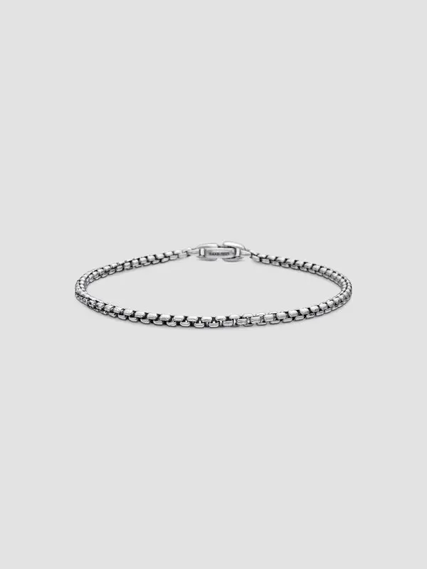 David Yurman Box Chain Bracelet In Sterling 2.7mm - Silver