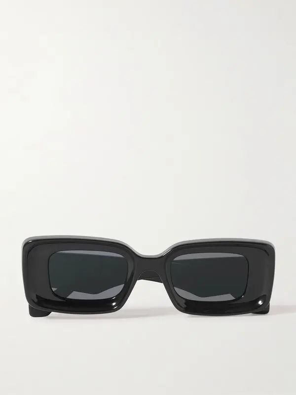 Loewe Anagram Rectangular-frame Sunglasses - Black