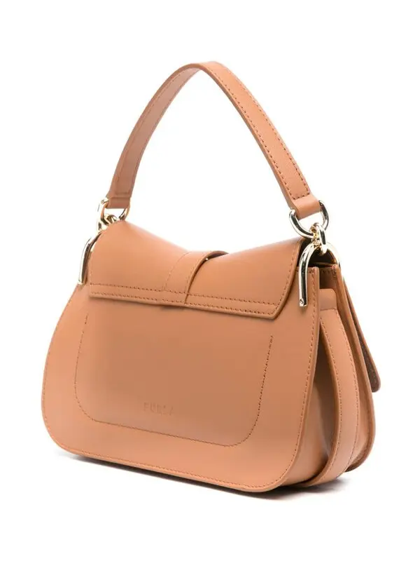 Furla Mini Flow Logo-plaque Leather Clutch Bag - Brown