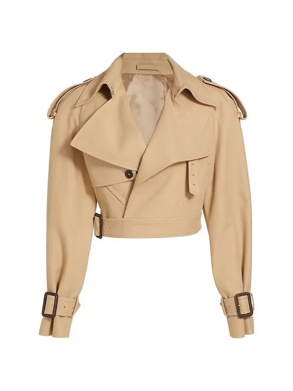 Wardrobe.NYC Perfecto Cotton Crop Trench Coat
