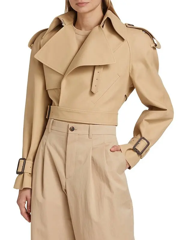 Wardrobe.NYC Perfecto Cotton Crop Trench Coat