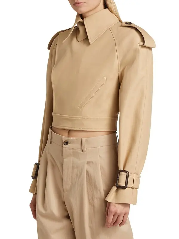 Wardrobe.NYC Perfecto Cotton Crop Trench Coat