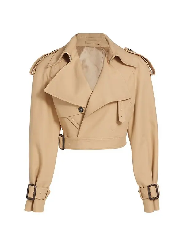 Wardrobe.NYC Perfecto Cotton Crop Trench Coat