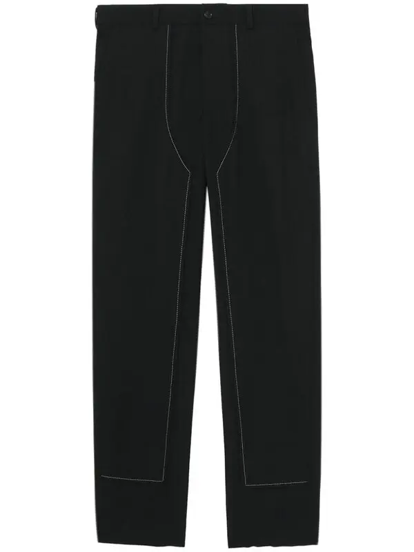 Comme Des Garçons Decorative-stitching Straight-leg Trousers - Black