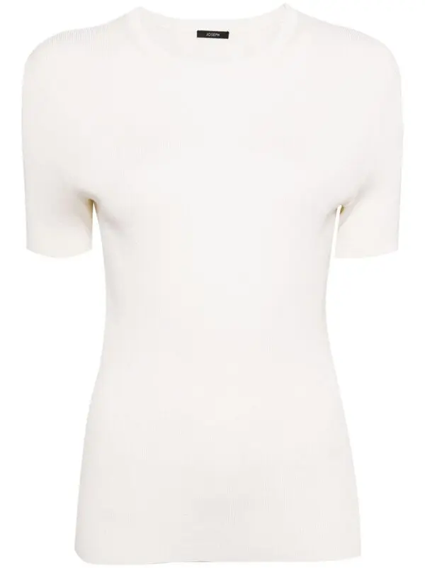 JOSEPH Round-neck Knitted Top - Neutrals