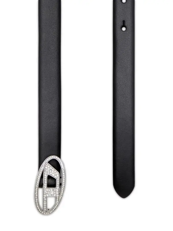DIESEL® Oval D Logo-plaque Belt - Black