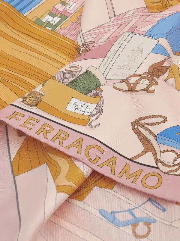 FERRAGAMO Graphic-print Silk Scarf