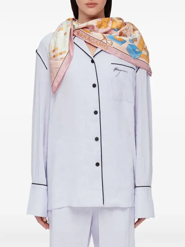 FERRAGAMO Graphic-print Silk Scarf